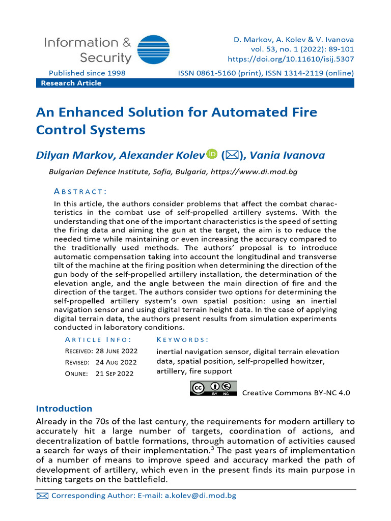 5307 Automated Fire Control | PDF | Coordinate System | Artillery