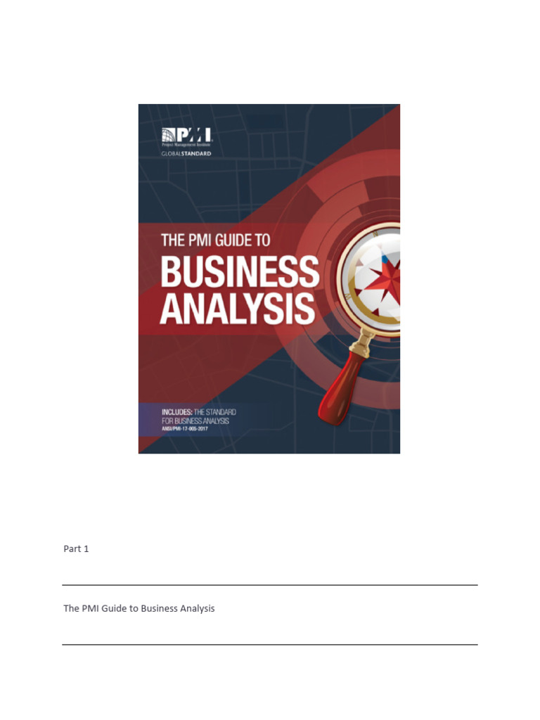 PMI Guide to Business Analysis Overview | PDF | Business Analysis ...