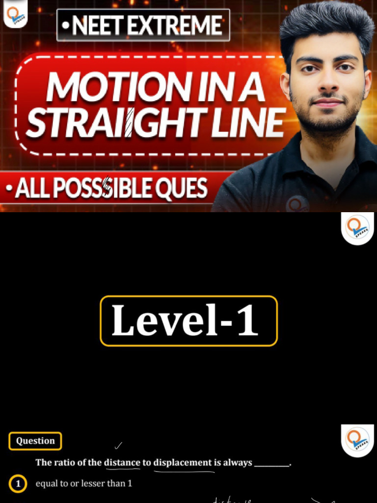 Motion in Straight Line Neet Extreme | PDF