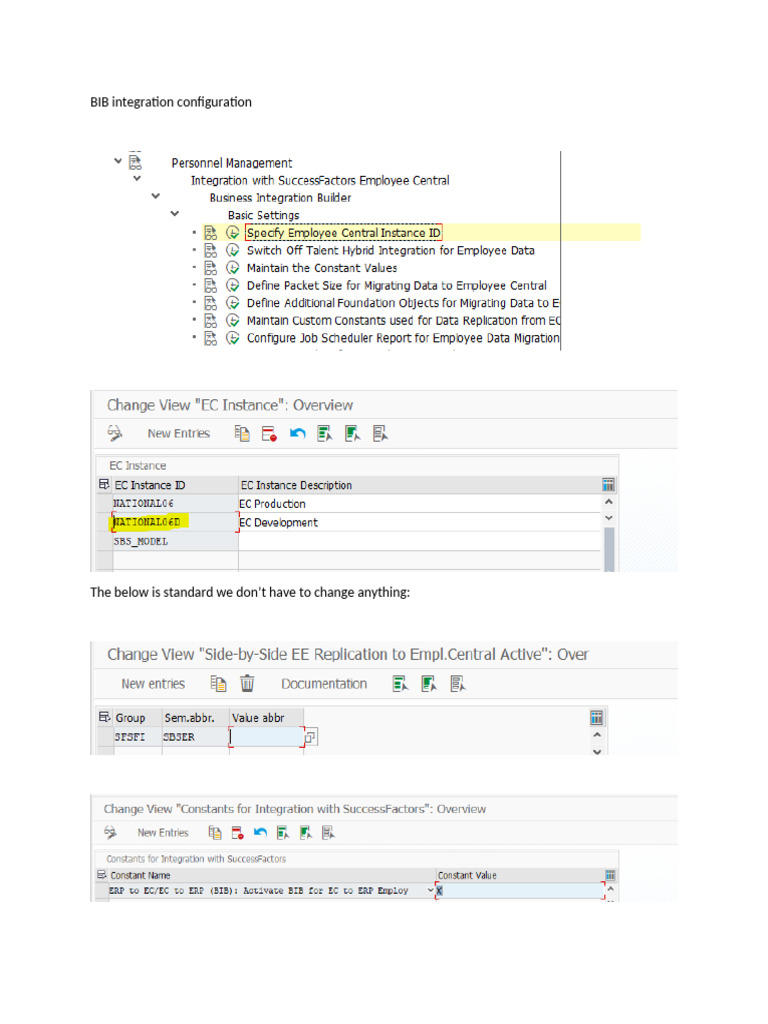 BIB Integration Configuration | PDF