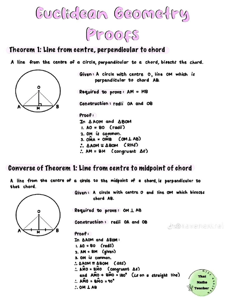 Euclidean Geometry (NOTES) 1 | PDF