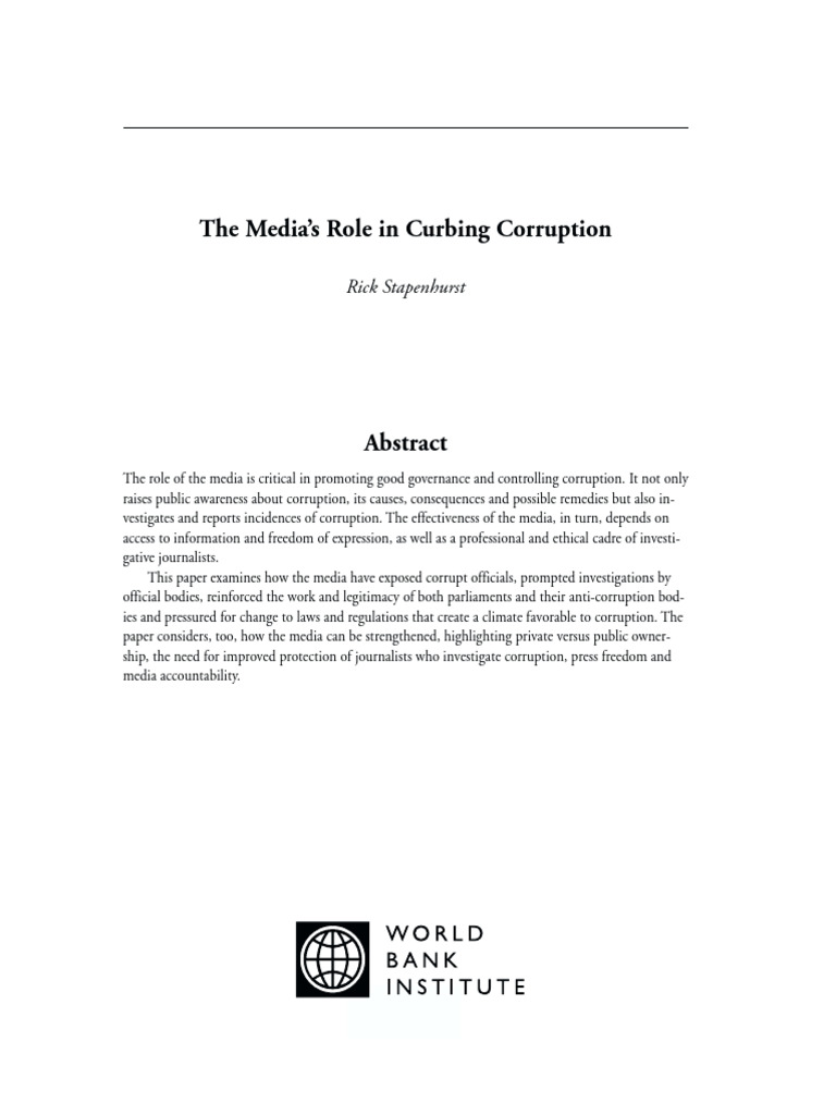 Media's Impact on Corruption Control | PDF | Bribery | Corruption