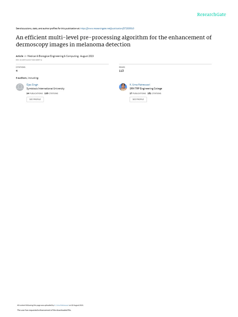 An Efcient Multi Level Pre Processing Algorithm For The Enhancement ...