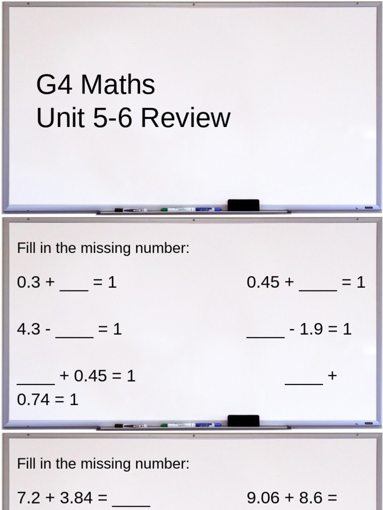 G4 Maths Unit 5 + 6 Review | PDF