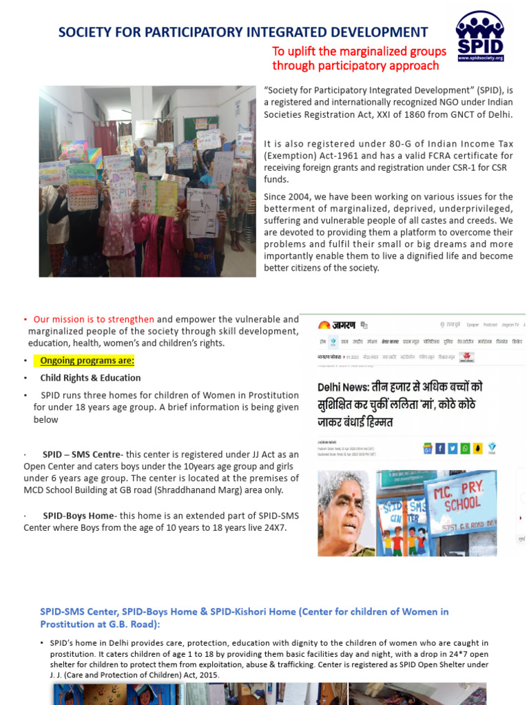 SPID brief profile_pdf | PDF | Mental Health | Prostitution