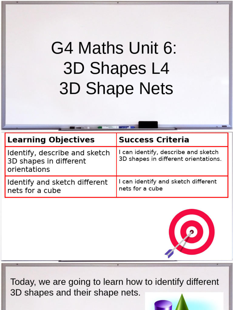 G4 Maths Unit 6.1 L4 - 3D Shape Nets | PDF