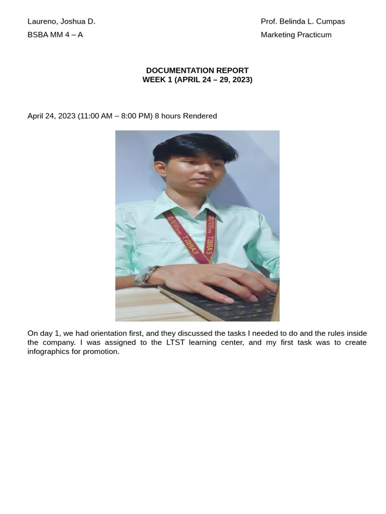 Documentation Week 1 Laureno | PDF
