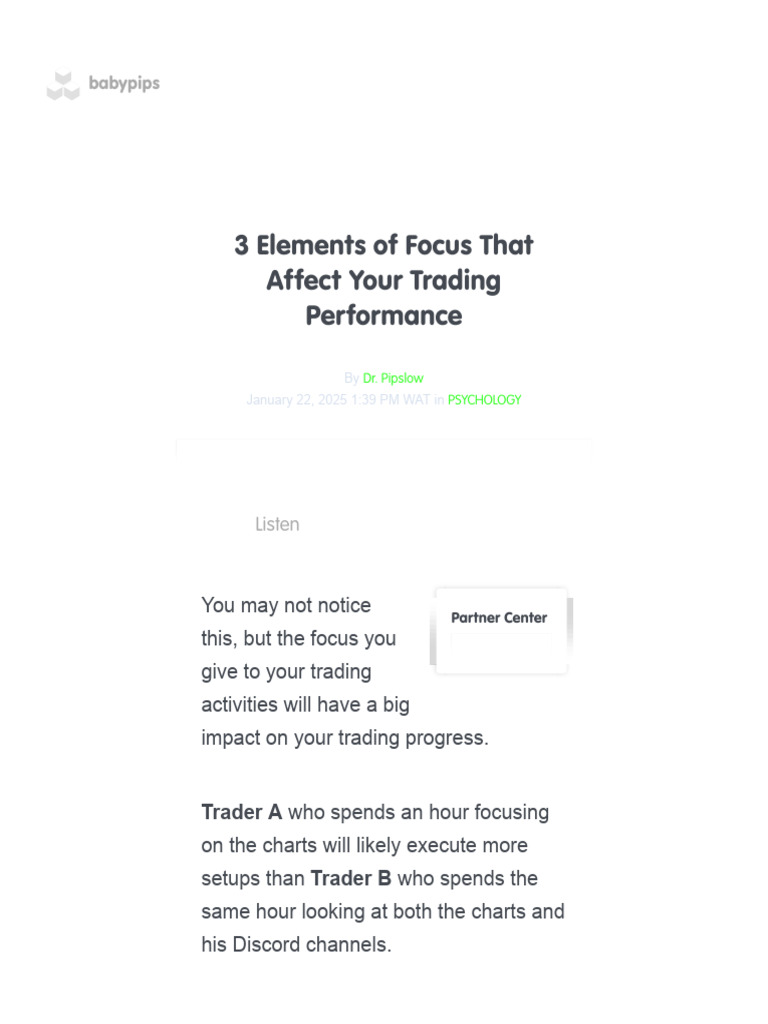 3 Elements of Focus That Affect Your Trading Performance | PDF ...