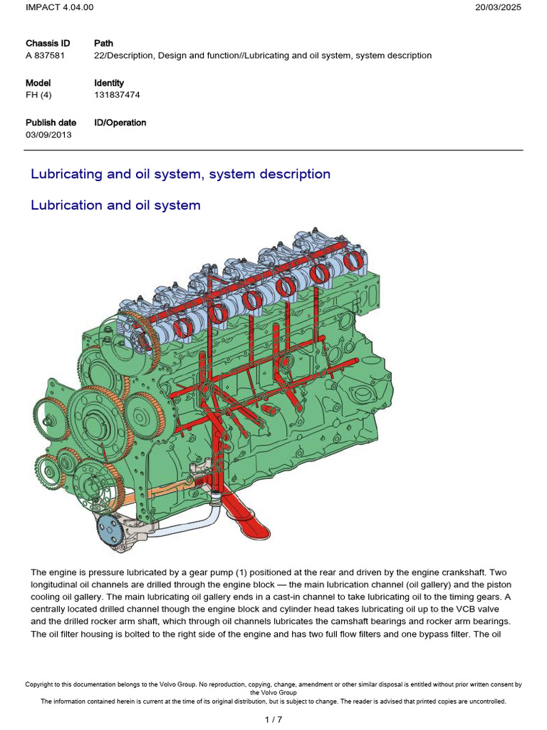 Lubricating and Oil System, System Description | PDF | Pump | Piston