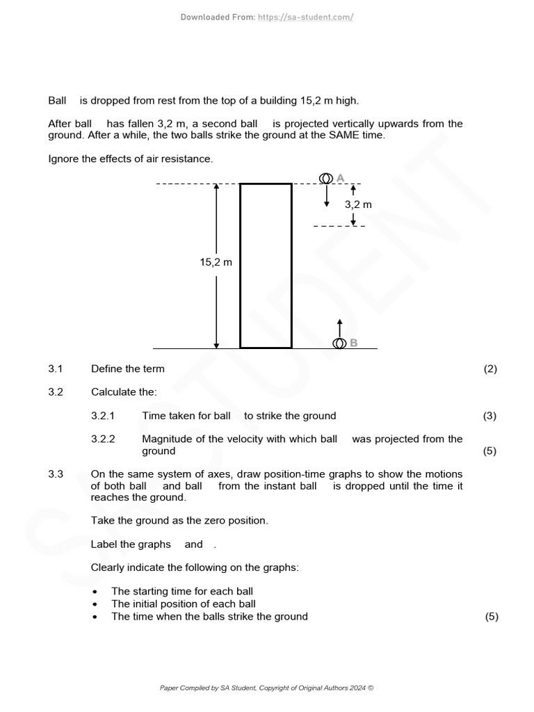 Maths Question 3 Vertical Projectile Motion | PDF | Rocket | Velocity