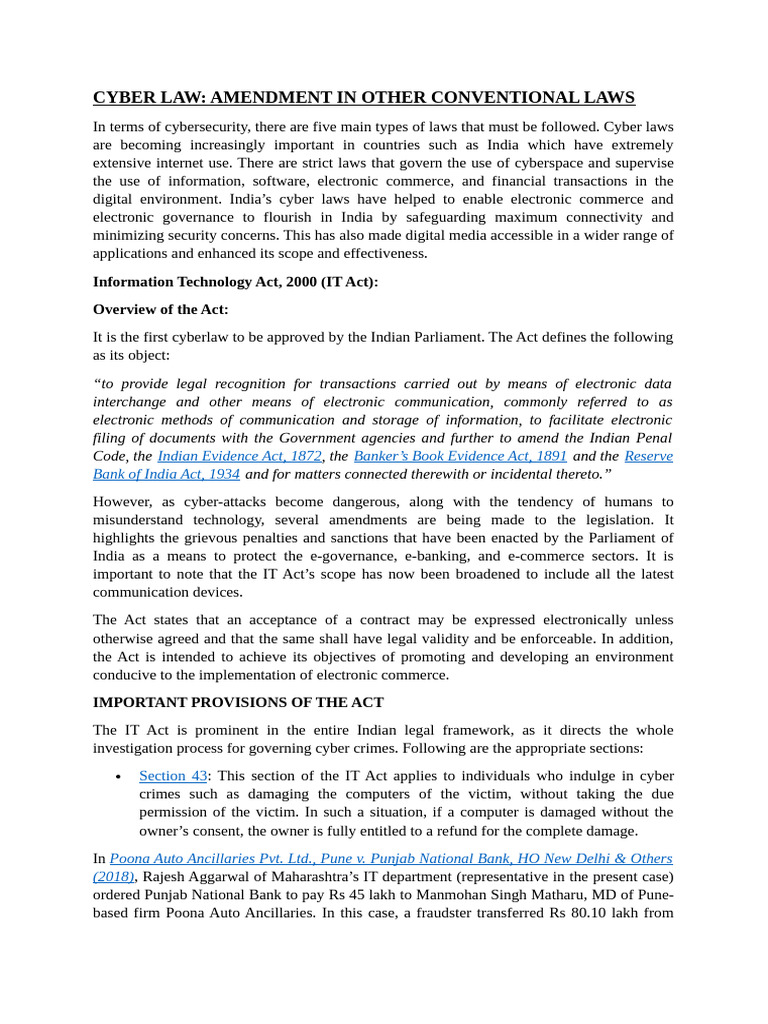 Amendment in Other Conventional Laws | PDF | Computer Security | Security