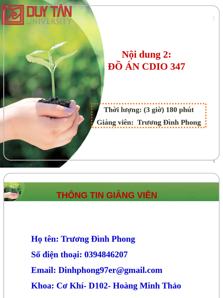 Do An CDIO 347 - 2024S - Lecture Slides - 2 | PDF