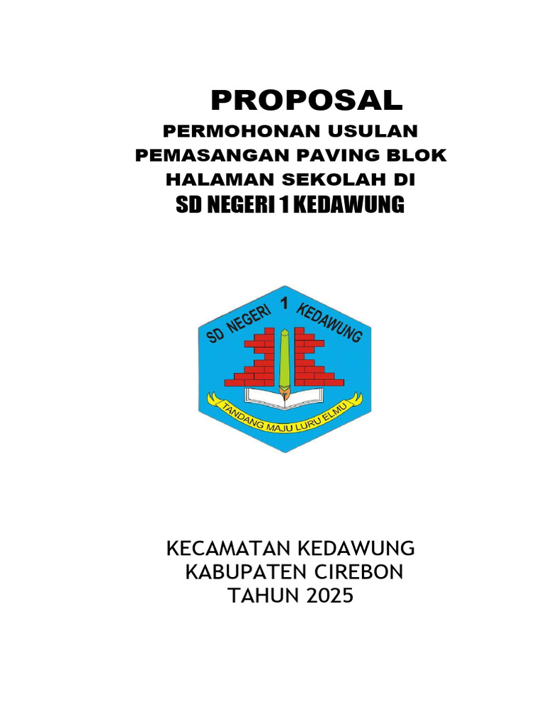 Proposal Paving SDN 1 Kedawung FIX | PDF