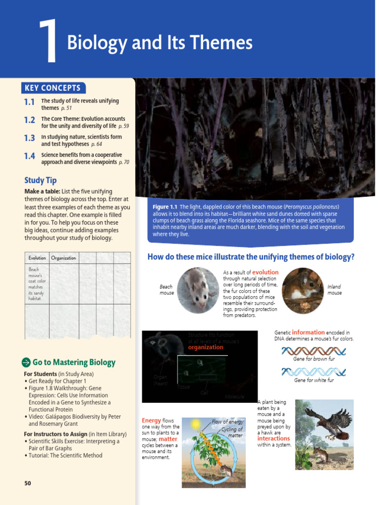 1 Biology and Its Themes | PDF | Gene | Nucleic Acid Sequence