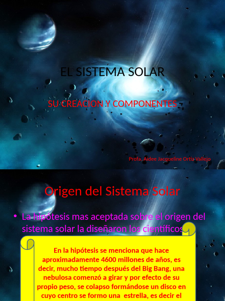 Origen y componentes del Sistema Solar | PDF | Sistema solar | Satélite ...