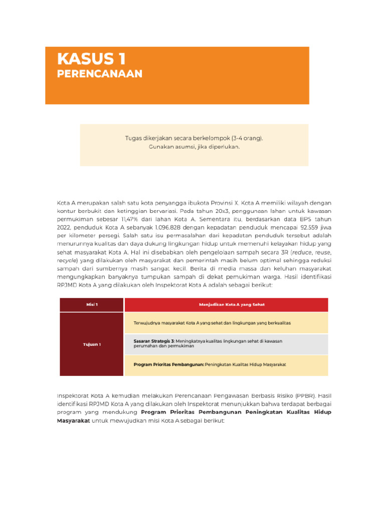Latihan Kasus Perencanaan | PDF