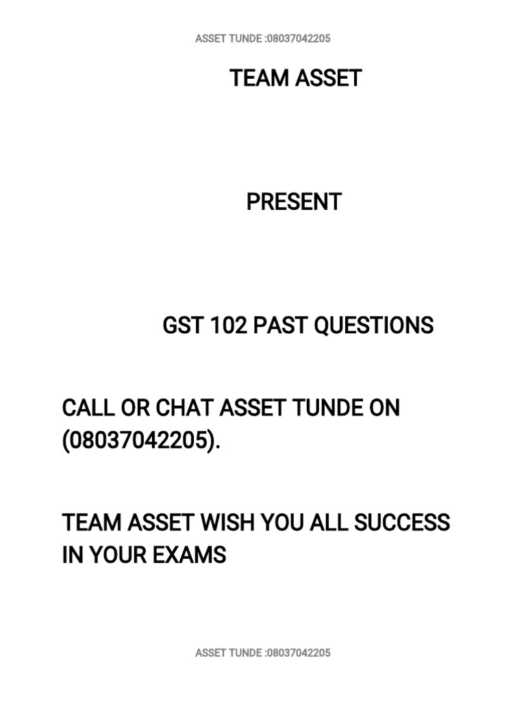 Asset Team Gst 102 New | PDF