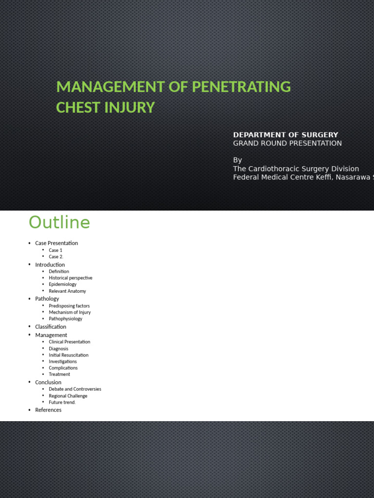Penetrating Chest Injury - Case Presentation | PDF | Pulmonology ...