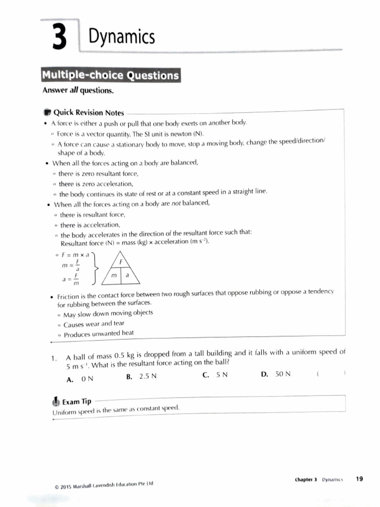 Physics Dynamics 2 - Combi - Unit 3 | PDF | Force | Weight