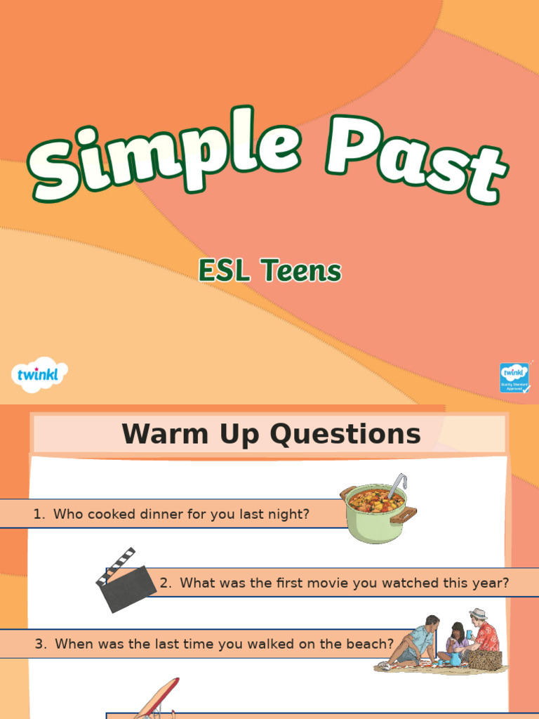 T 1712299553 Esl Simple Past Tense PPT Teens A1 A2 - Ver - 5 | PDF ...
