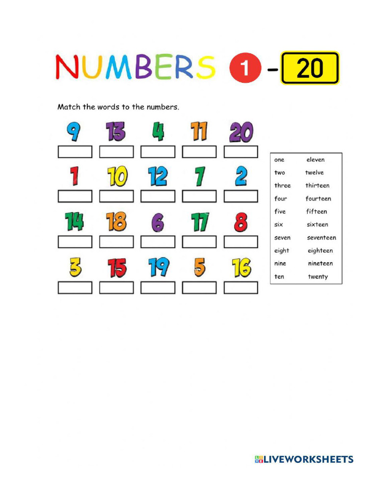 Numbers 1-20 | PDF