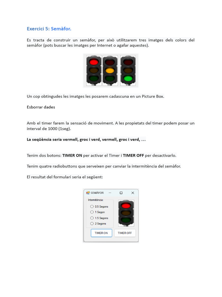 Exercici 5 - Semàfor | PDF