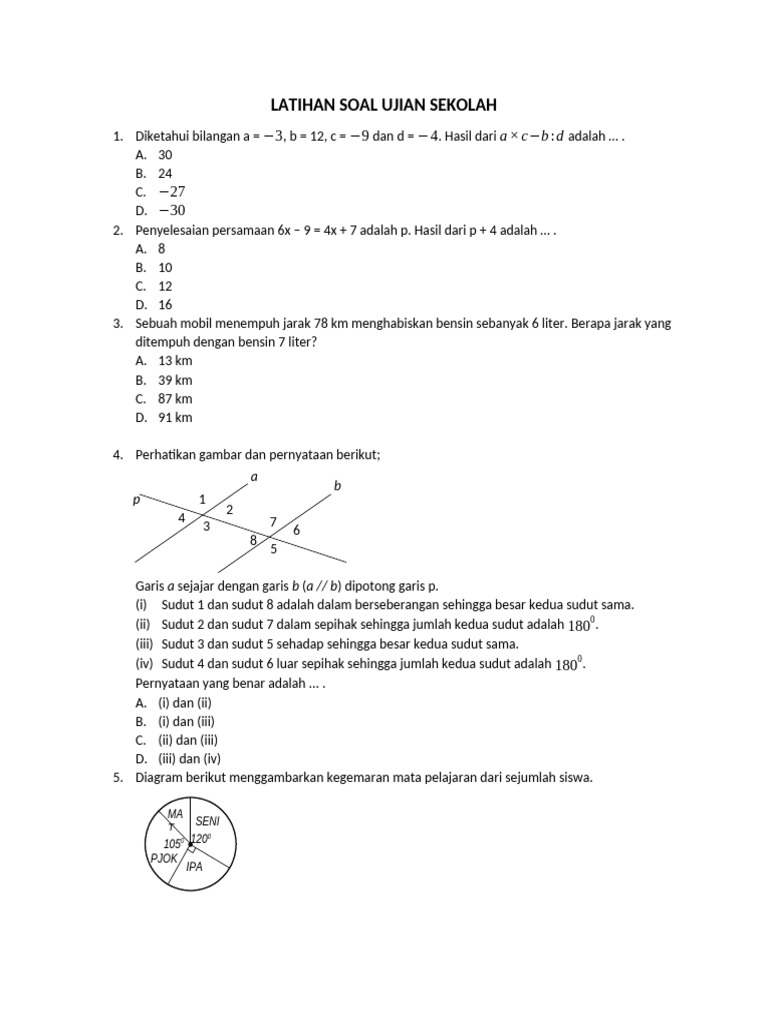 Latihan Soal Uji 25 | PDF