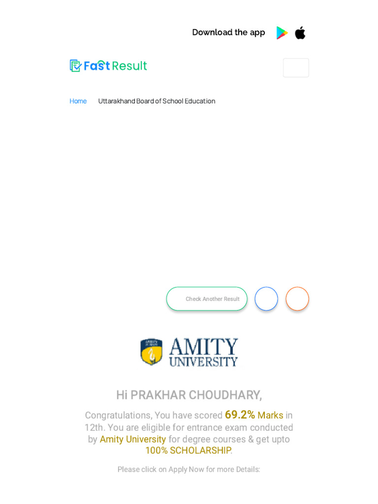 Uttarakhand Board Class 12th Prakhar Result | PDF