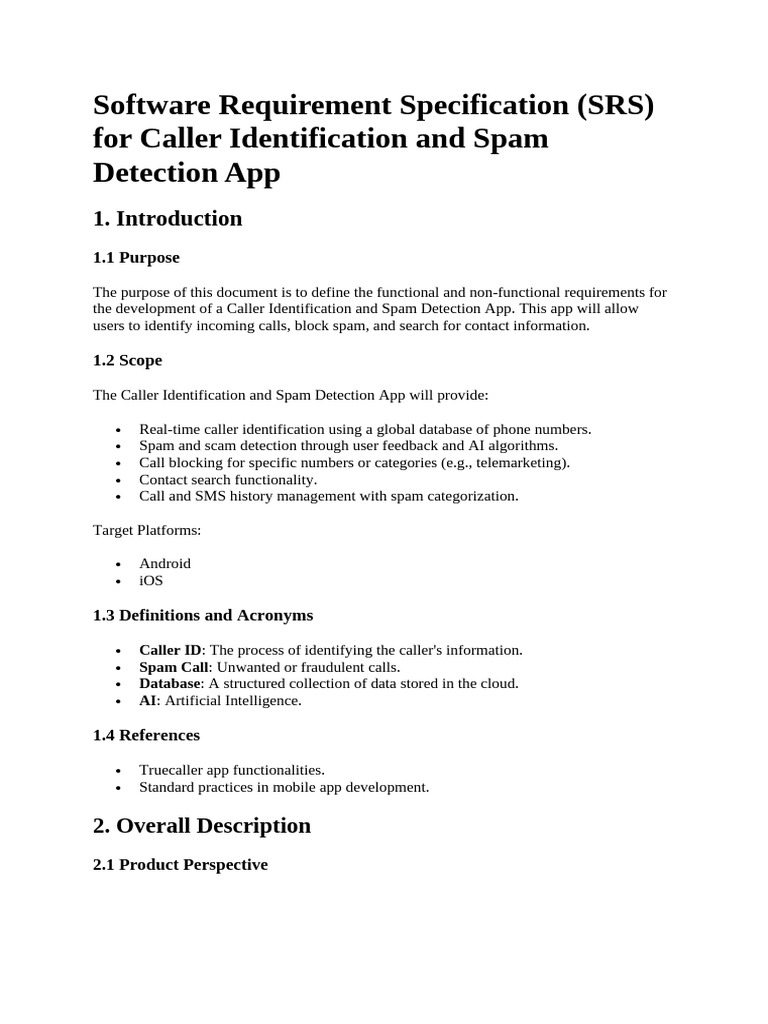 Truecaller Software Requirement Specification | PDF | Mobile App | Databases