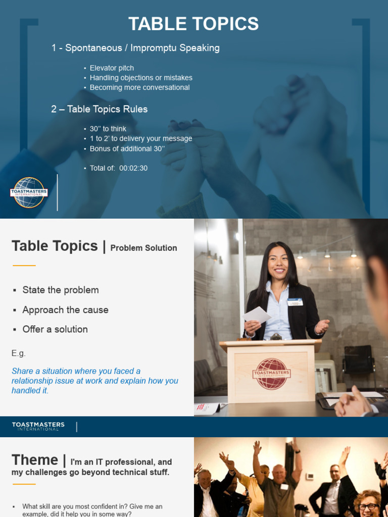 Table Topic Presentation | PDF