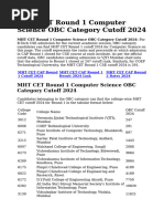 Coep Cut Off | PDF