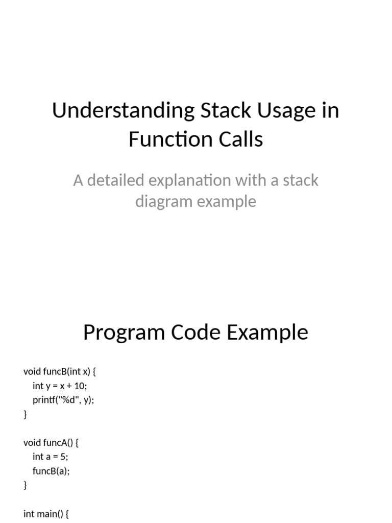 Stack Usage in Function Calls | PDF