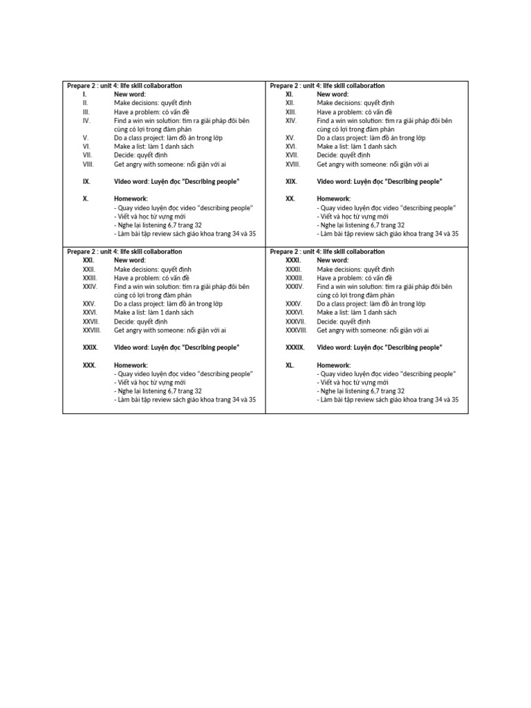 Prepare 2 Unit 4 Life Skills Collaboration | PDF