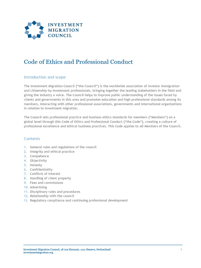 Code of Ethics and Professional Conduct | PDF | Conflict Of Interest | Confidentiality