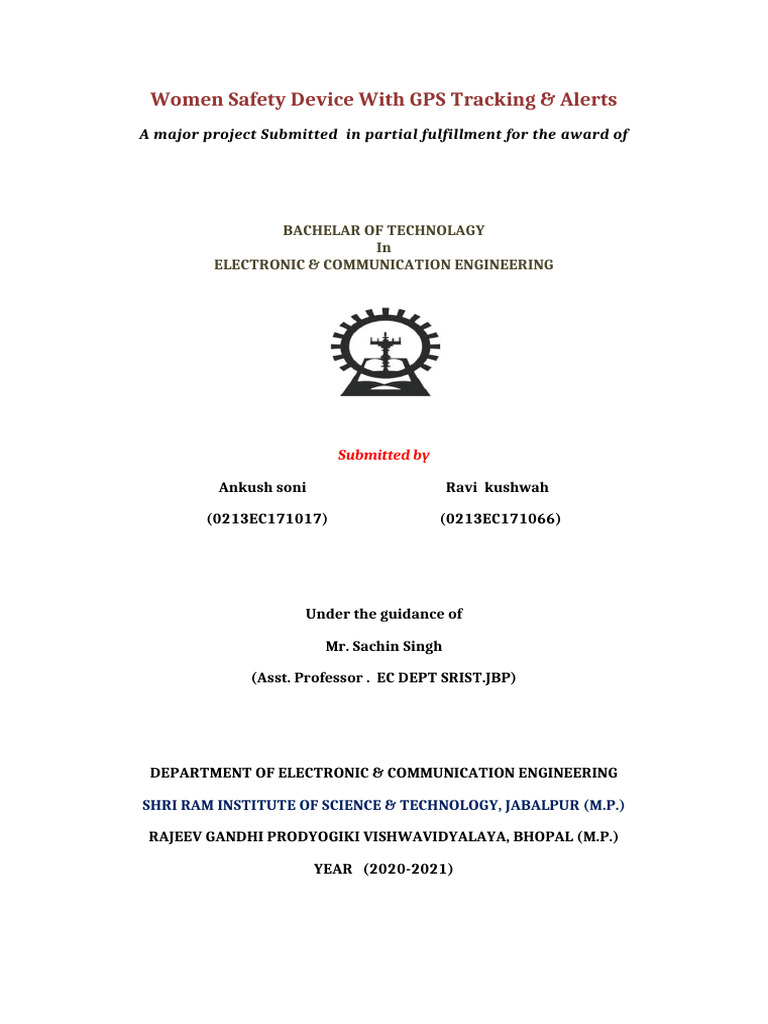 Women Safety Device With GPS Tracking & Alerts | PDF | Arduino ...