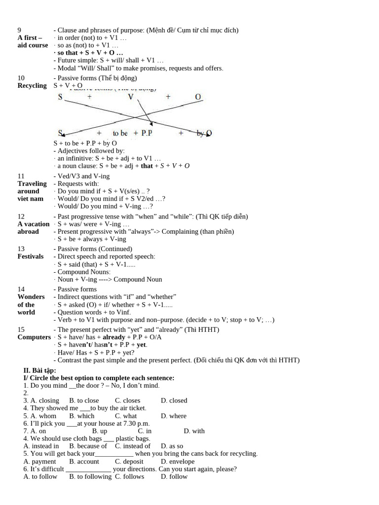 cuối kì 2 lớp 8 | PDF | Linguistics | Grammar