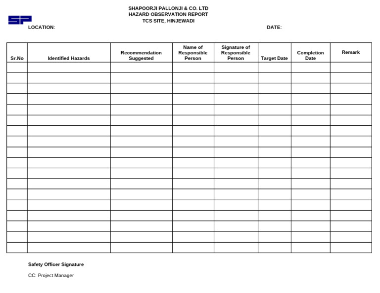 New - Hazard Observation Report | PDF