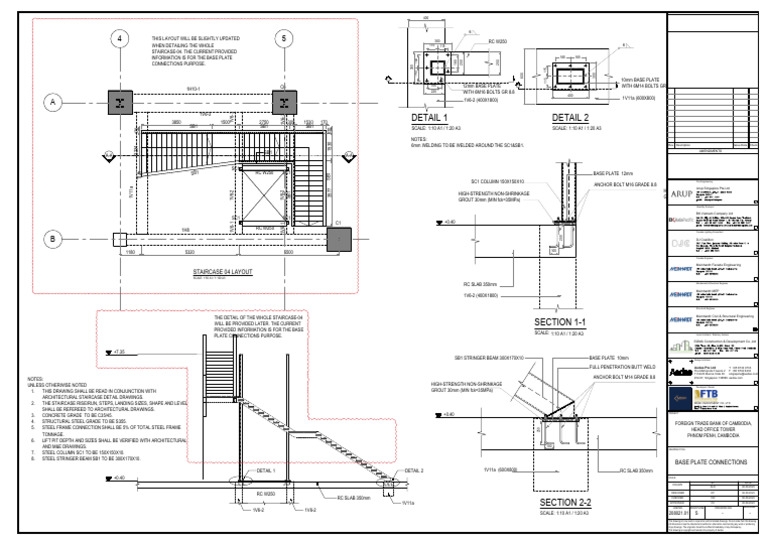Staircase Base Plate Connection Details | PDF | Building Engineering ...