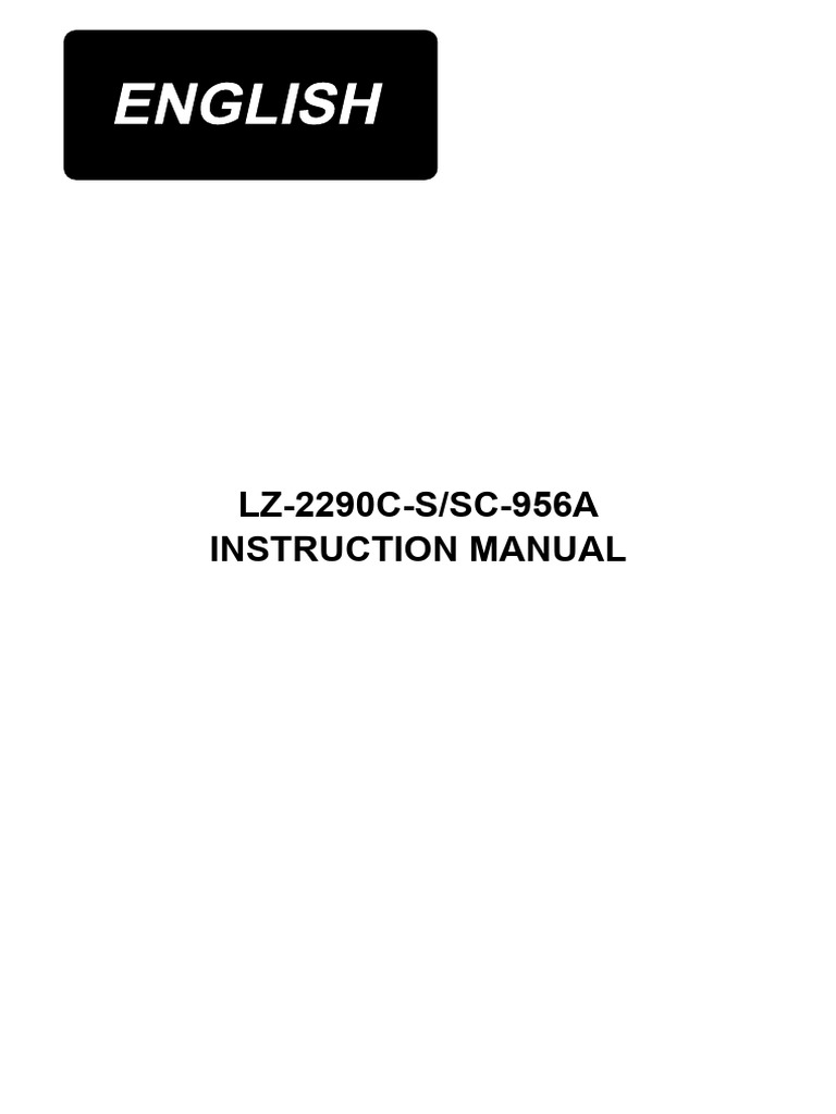 Juki 2290 CS Instruction - Eg | PDF | Sewing Machine | Machines