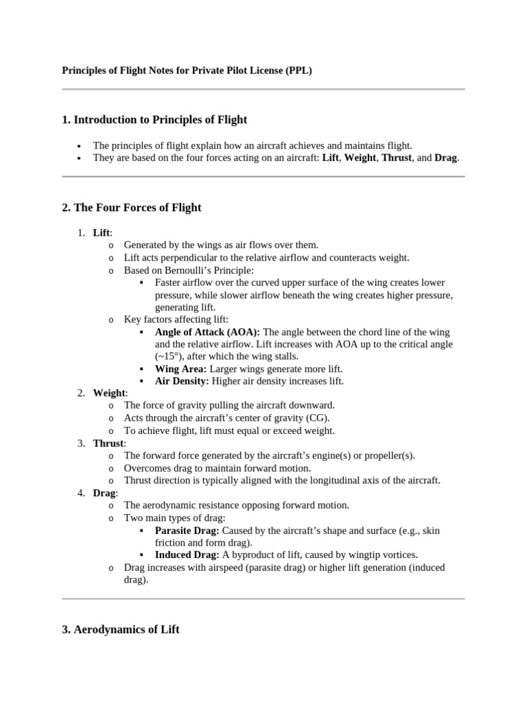 Principles of Flight for PPL Training | PDF | Flight Control Surfaces ...