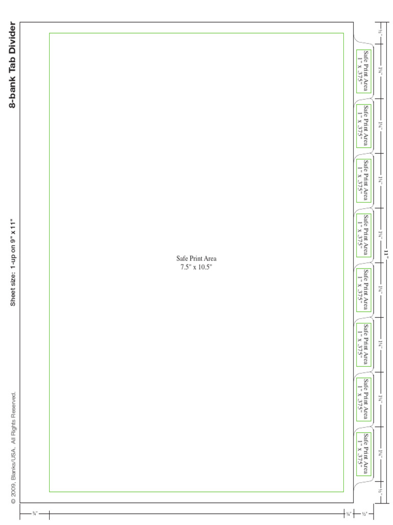 8 Bank Tab Divider Template | PDF