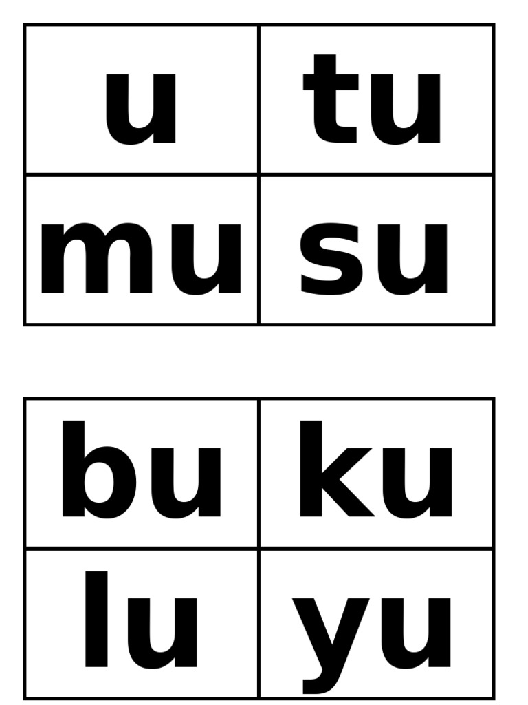 Flash Card Pantig Letrang "U" | PDF