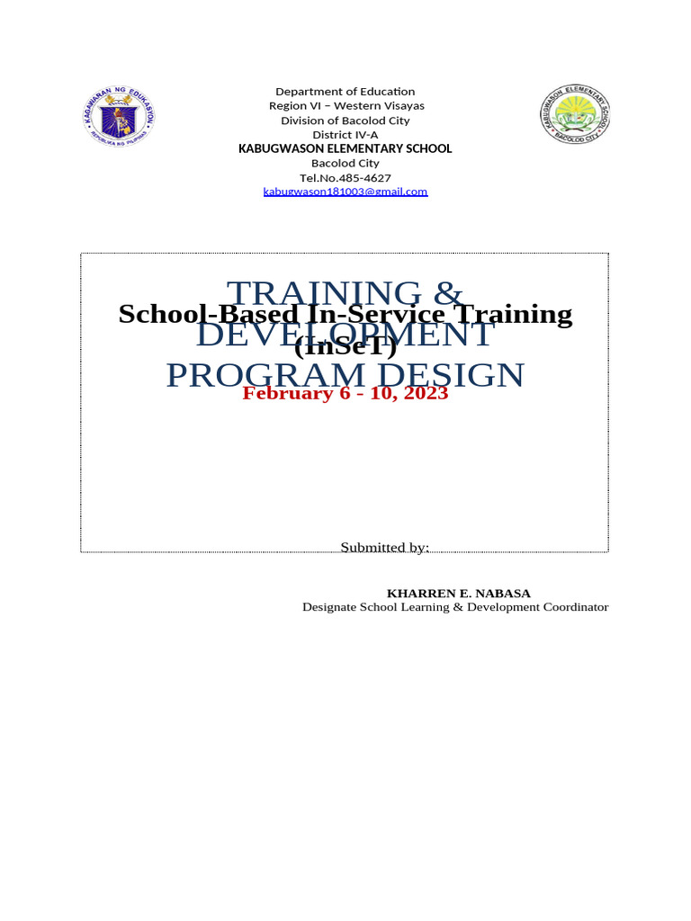 Inset Training Design Kes 2022 2023 Kharren | PDF | Educational Assessment | Pedagogy