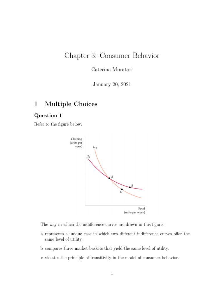 Tutorial Chapter 3 SOLUTIONS | PDF | Utility | Consumers