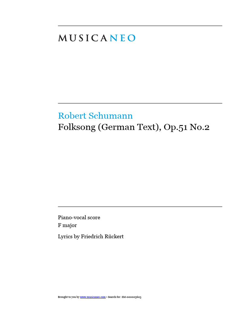 Volksliedchen Schumann | PDF