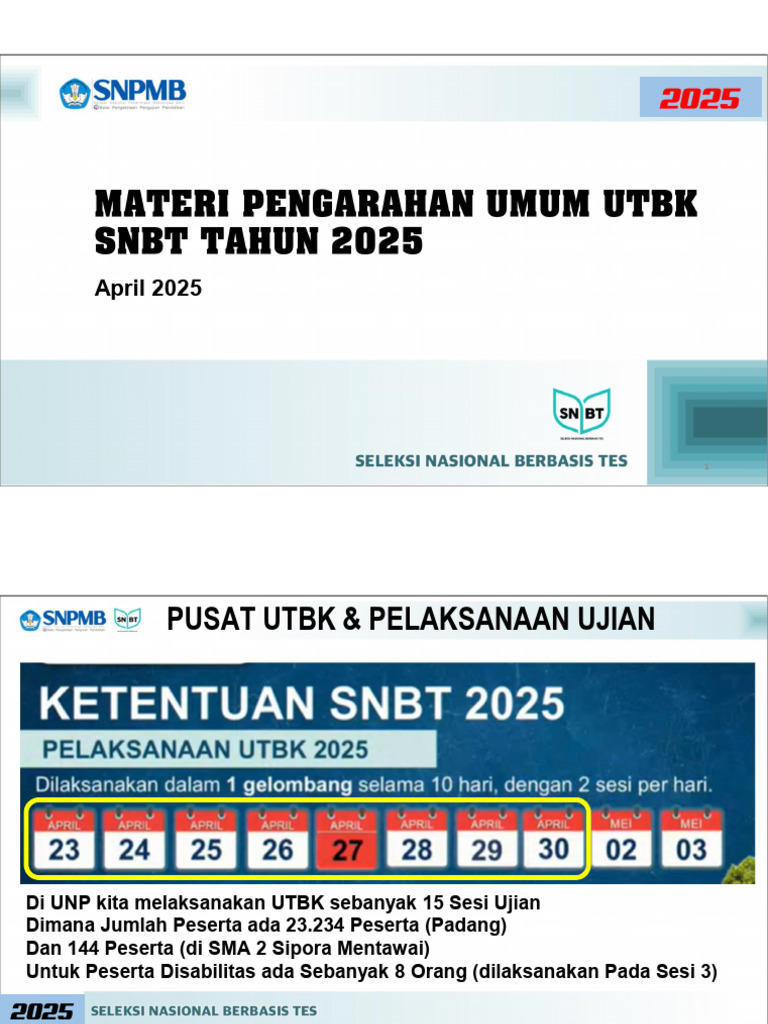 Materi Pengarahan UTBK | PDF