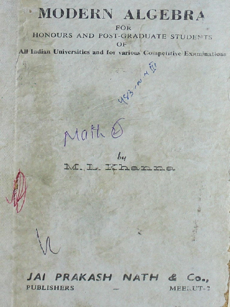 Modern Algebra M L Khanna | PDF
