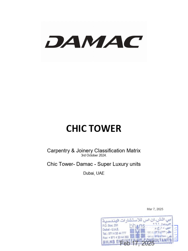 VOL.02 - PART 2 - 06 - Chic Tower - Carpentry & Joinery Matrix - Super Luxury Floors | PDF ...