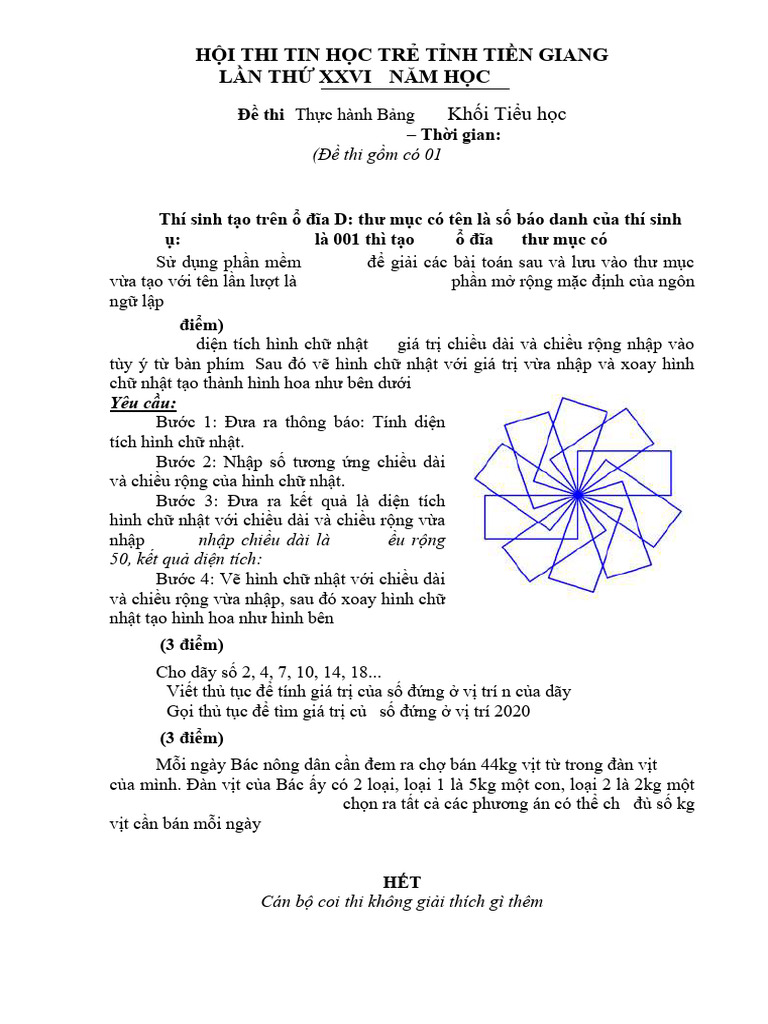Tinh Tien Giang 2020 - Tieu Hoc | PDF