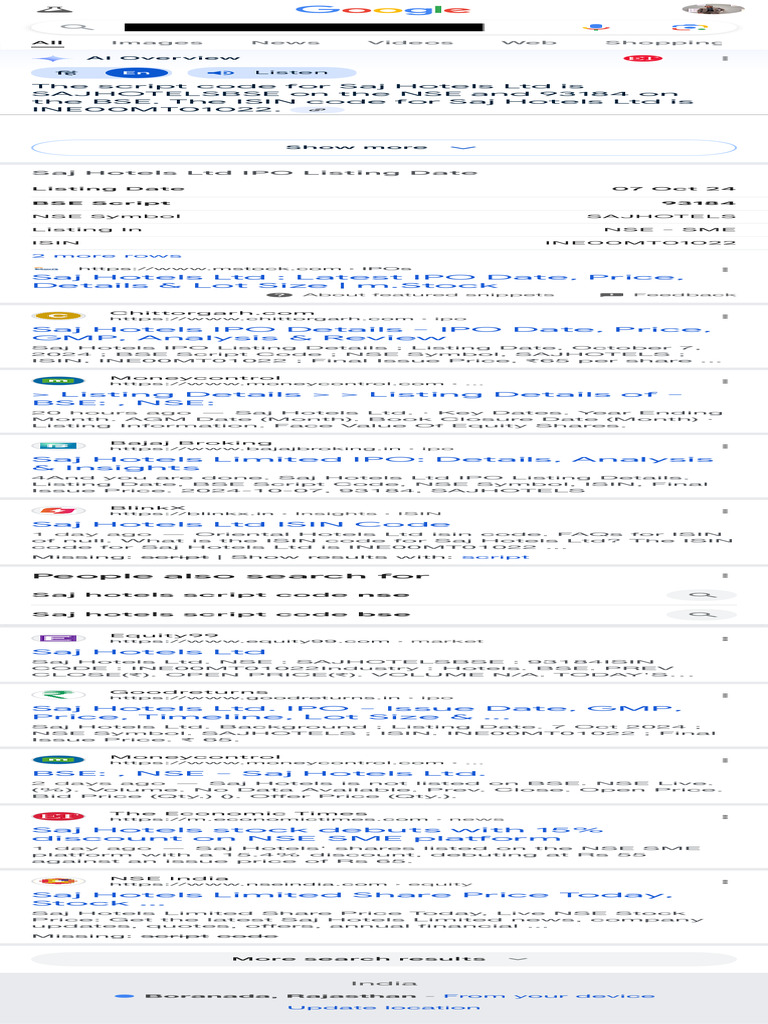 Saj Hotels Script Code - Google Search | PDF | Stock Market | Knowledge Economy